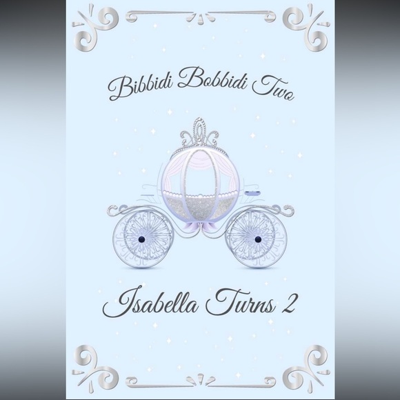 Party Supplies | Isabella Bibbidi Bobbidi Two Vinyl Backdrop 4x6 Feet ...